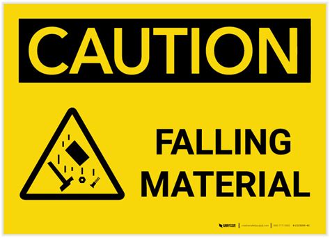 Caution Falling Material With Graphic Label