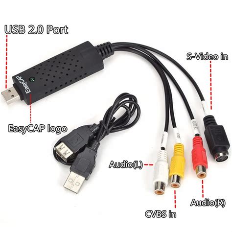 USB Video DVR Adapter With Audio Capture Card TV DVD VHS Captura De V Deo Card AV For