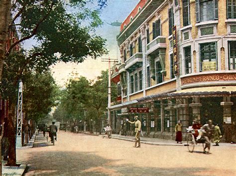 老照片三十年代天津街景租界地区的建筑旧貌