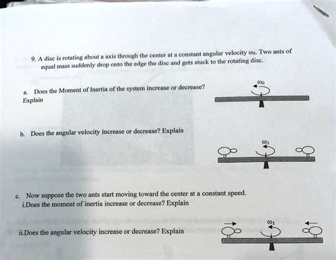 Solvedconstant Angular Velocity 0 Two Ants Of A Disc Is Rotating