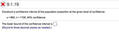 Solved What Is The Lower Bound Of The Confidence Interval
