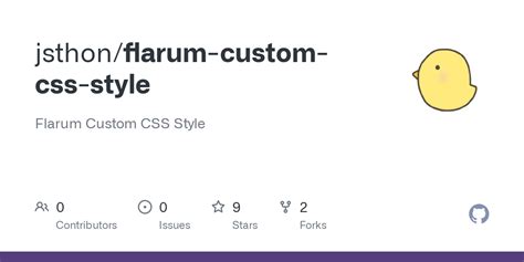 GitHub Jsthon Flarum Custom Css Style Flarum Custom CSS Style
