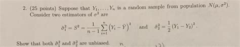 solved 25 ﻿points ﻿suppose that y1 dots yn ﻿is a random