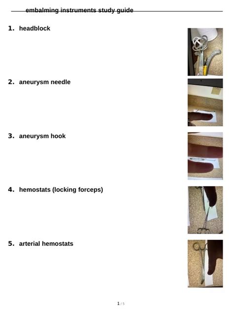 Summary Embalming Instruments Study Guide Embalming Stuvia Us