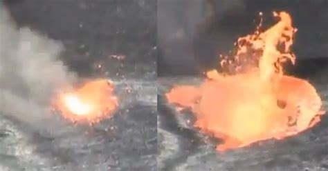 화산에 쓰레기봉투 던지면 아무데나 막 버리지 마세요 뚜껑 열린다