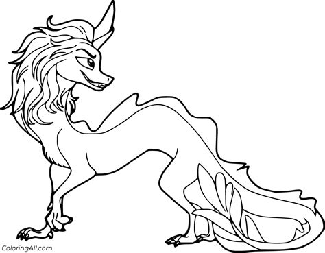 Raya And The Last Dragon Coloring Pages Sisu Easy Dragon Drawingsraya