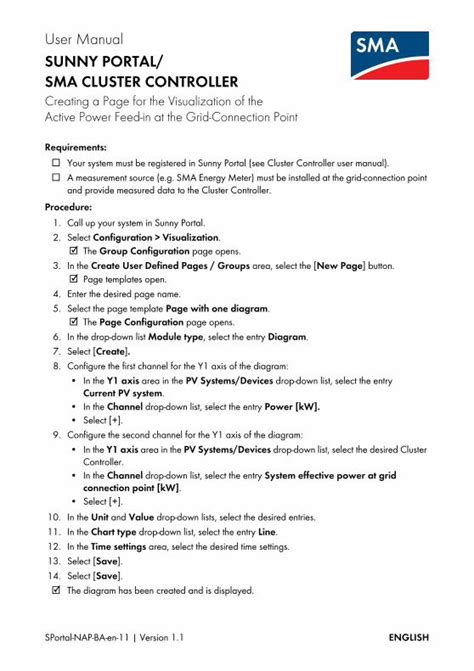 Pdf User Manual Sunny Portal Sma Cluster Controllerfiles Sma De Dl 3440 Sportal Nap Ba En 11