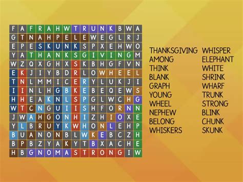 Consonant Pairs Word Search Wordsearch