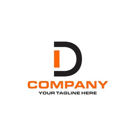 D 문자 간단한 로고 프리미엄 벡터