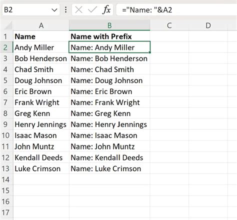 So Fügen Sie Zellen In Excel Ein Präfix Hinzu Mit Beispielen Statistik
