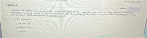 solved question 8 ﻿of 25question 84 ﻿pointssociologists who