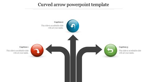 Curved Arrow PowerPoint Template Presentation Slide