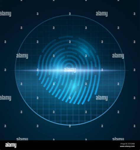 Fingerprint High Tech For Computer System Security With Grid Scan Padlock Scanner For Touch