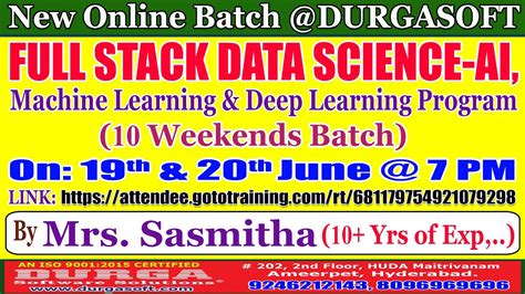 Full Stack Data Science Ai 10 Weekends Batch Online Training