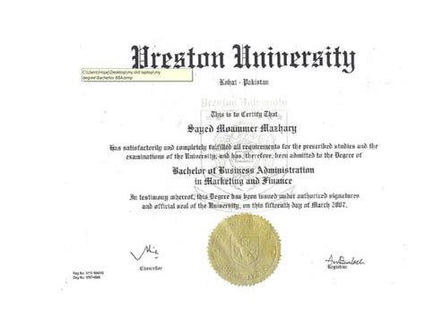 Bba Degree And Transcript Pdf