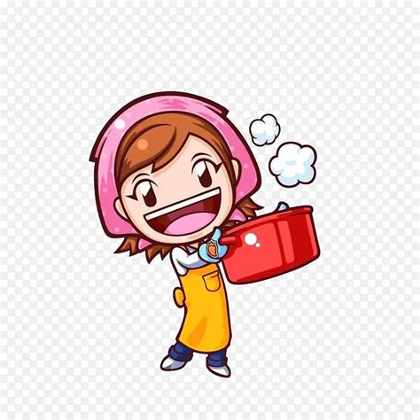 卡通端着锅的开心厨娘png图片素材下载图片编号7925585 Png素材网