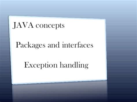Packagesinterfaces And Exceptions