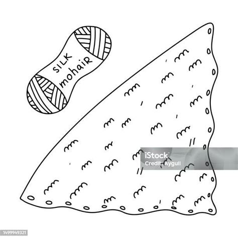 손으로 그린 낙서 스타일의 니트 스카프 흰색으로 분리된 벡터 그림입니다 색칠하기 페이지 0명에 대한 스톡 벡터 아트 및 기타 이미지 Istock