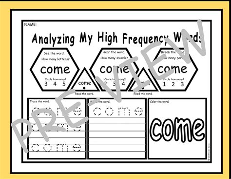 Analyzing My High Frequency Words Pre Primer Word Practice Made By Teachers