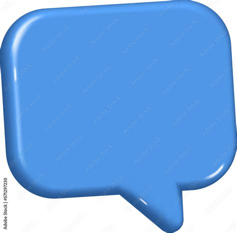 3d Illustration Of Blue Realistic Speech Bubble Icon Mesh Vector