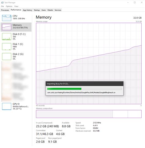 Unity Allocates Ram Indefinitely Until Freezing The Computer When Opening An Empty Project