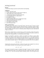 Lab Charge Of The Electron Doc The Charge On An Electron Purpose To Measure The Charge Of An
