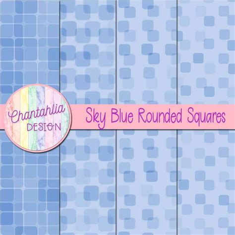 Free Digital Papers Featuring Sky Blue Rounded Squares Designs