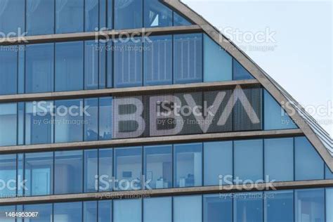 Bbva Brand Of The Multinational Bank In Its Headquarters Building Stock