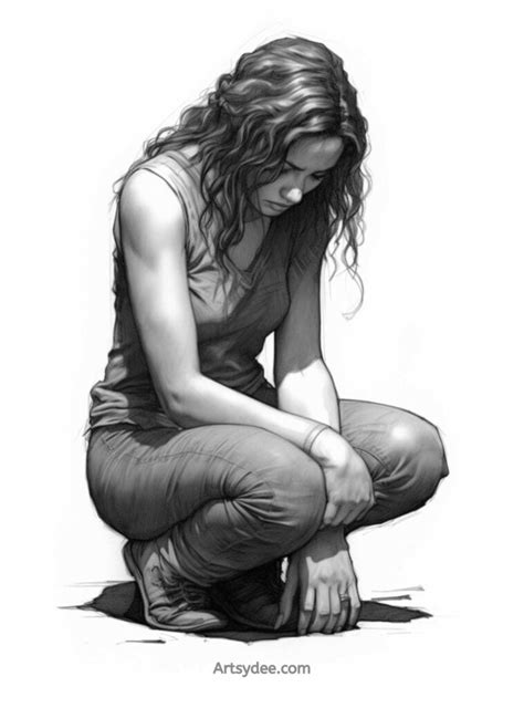 Sad Crouching Pose Reference Sad Crouching Pose Reference