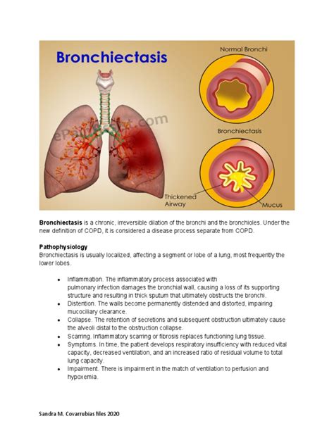Bronchiectasis Is A Chronic Irreversible Dilation Of The Bronchi And The Bronchioles Under The