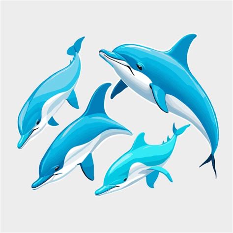 Premium Vector Oceanic Dolphins Vector On White Background