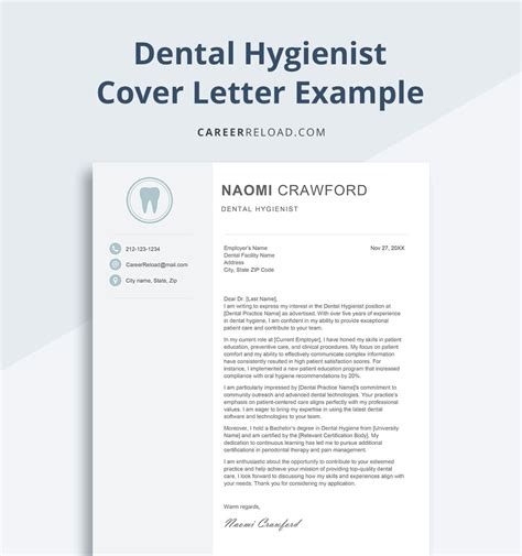 Dental Hygienist Cover Letter Example And Template Career Reload