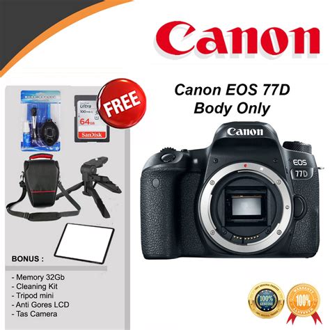 Jual Canon EOS 77D Body Only DSLR Camera Digital BO Original | Shopee ...