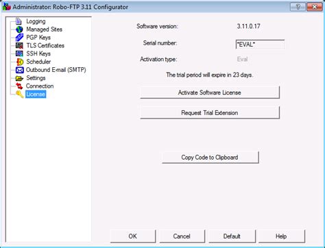 Robo Ftp Users Guide Robo Ftp Interface The Configurator License Menu