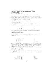 Lecture Notes III Propositional Logic Proof Rules Pdf Lecture Notes III Propositional Logic