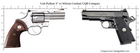 Colt Python Vs Wilson Combat CQB Compact Size Comparison Handgun Hero
