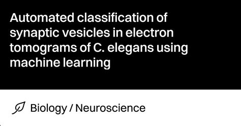 Automated Classification Of Synaptic Vesicles In Electron Tomograms Of
