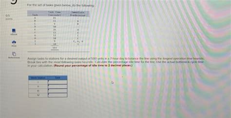 Solved For The Set Of Tasks Glven Below Do The Following