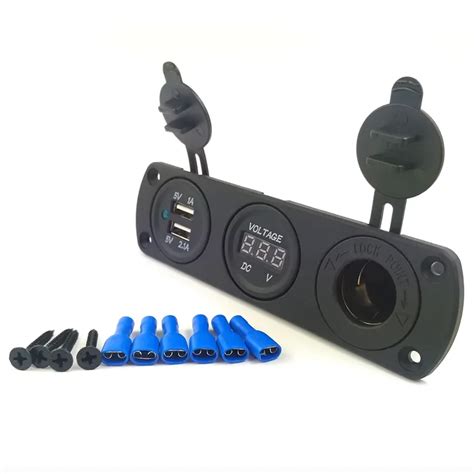 해양 차량 버스 차량용 Usb 패널 12v 시가 라이터 소켓 디지털 전압계 이중 Usb 충전기 31a 3종 세트 Best5 Digital Shop