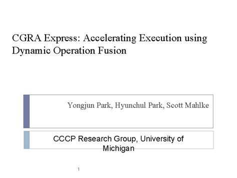 Cgra Express Accelerating Execution Using Dynamic Operation Fusion