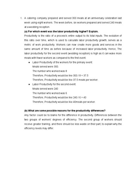 Problem Solving No 1 Huang Pdf Labour Economics Workforce Productivity