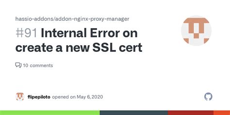 Internal Error On Create A New Ssl Cert · Issue 91 · Hassio Addons