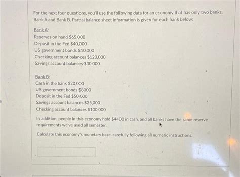 solved for the next four questions you ll use the following