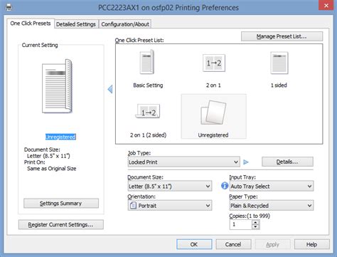Locked Print Setup Using Windows Information Technology Services