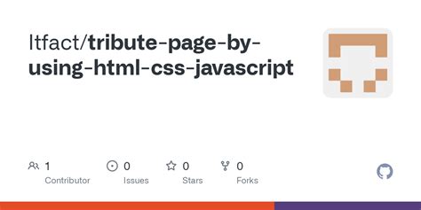 Github Itfacttribute Page By Using Html Css Javascript