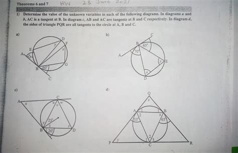 Solved Theorems 6 And 7 Exercise 5 1 Determine The Value Of The