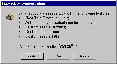 TCX Message Box Derived From CWnd CodeProject