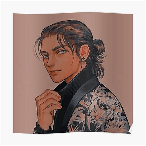 Póster Viejo Guapo Eren Yeager Ataque A Los Titanes Anime De Real1one Redbubble