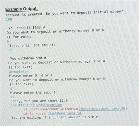 Solved Insufficientfundsexceptionjava Class Extends