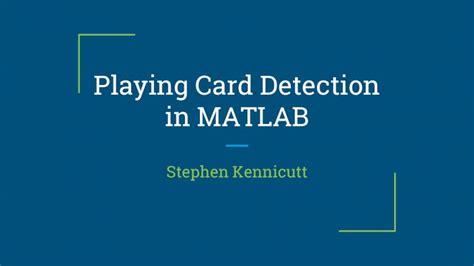 PDF Playing Card Detection In MATLAB Inside Minesinside Mines Edu Whoff Courses EENG